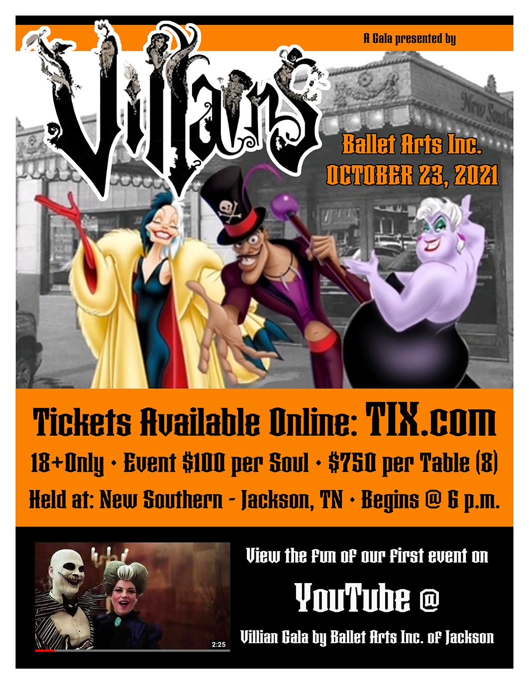 Ballet Arts Inc. – Villain’s Gala – Jackson Ballroom Dance Club